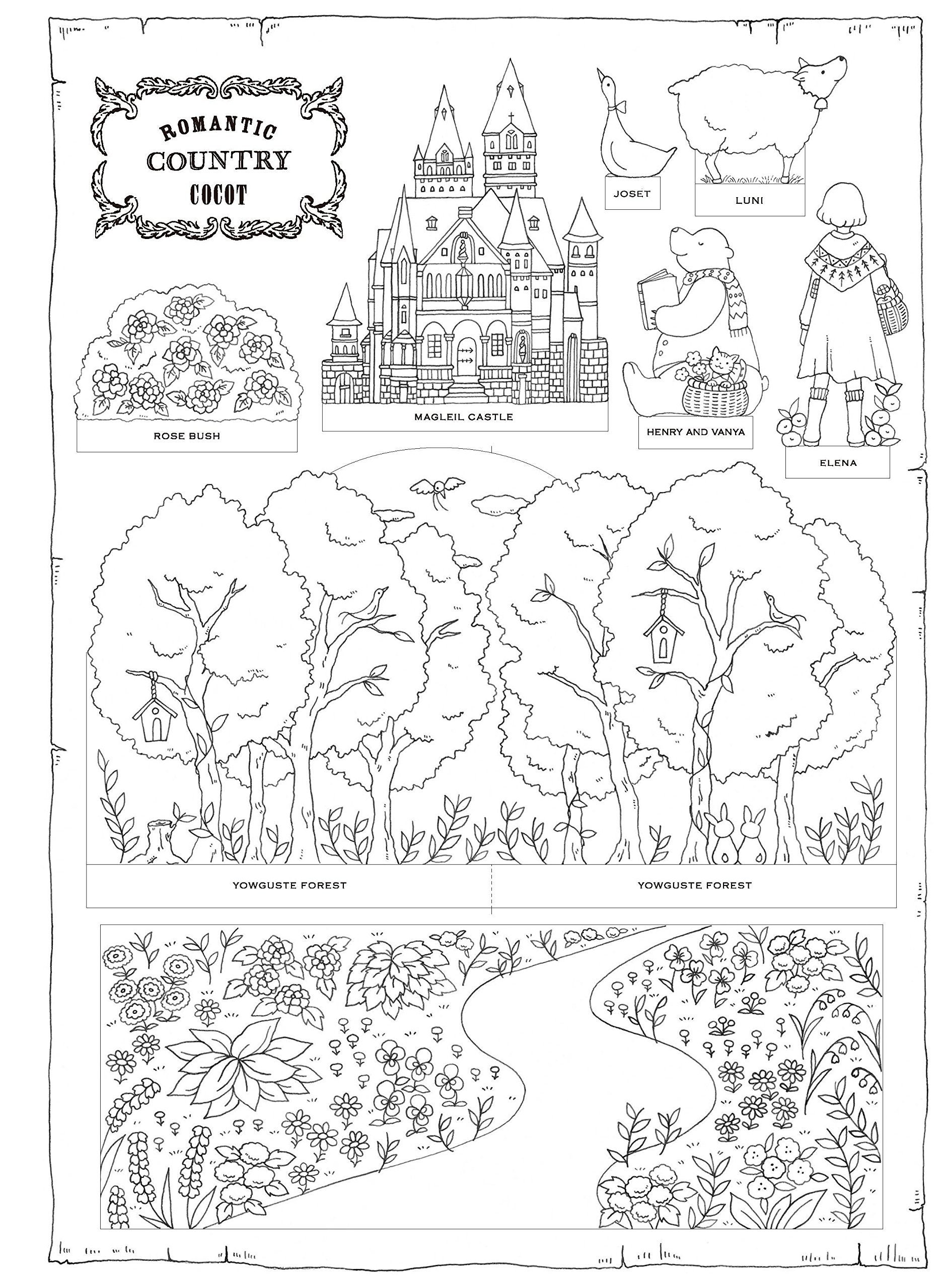 Eriy's Romantic Country Coloring Book Japanese Coloring | Etsy
