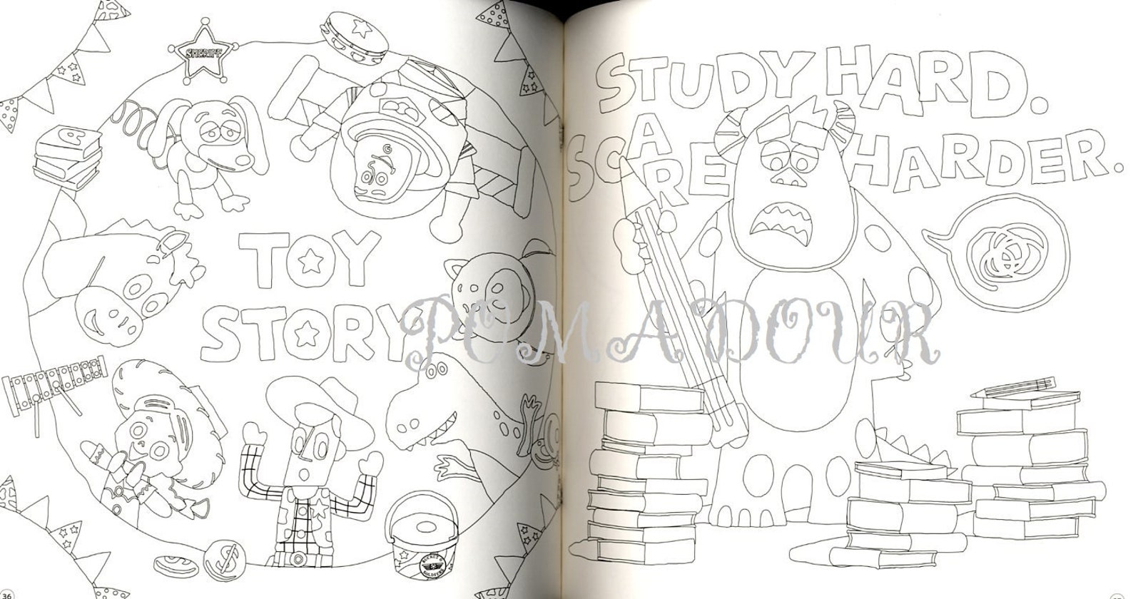 Extra Cute Disney Coloring Book Japanese Book | Etsy