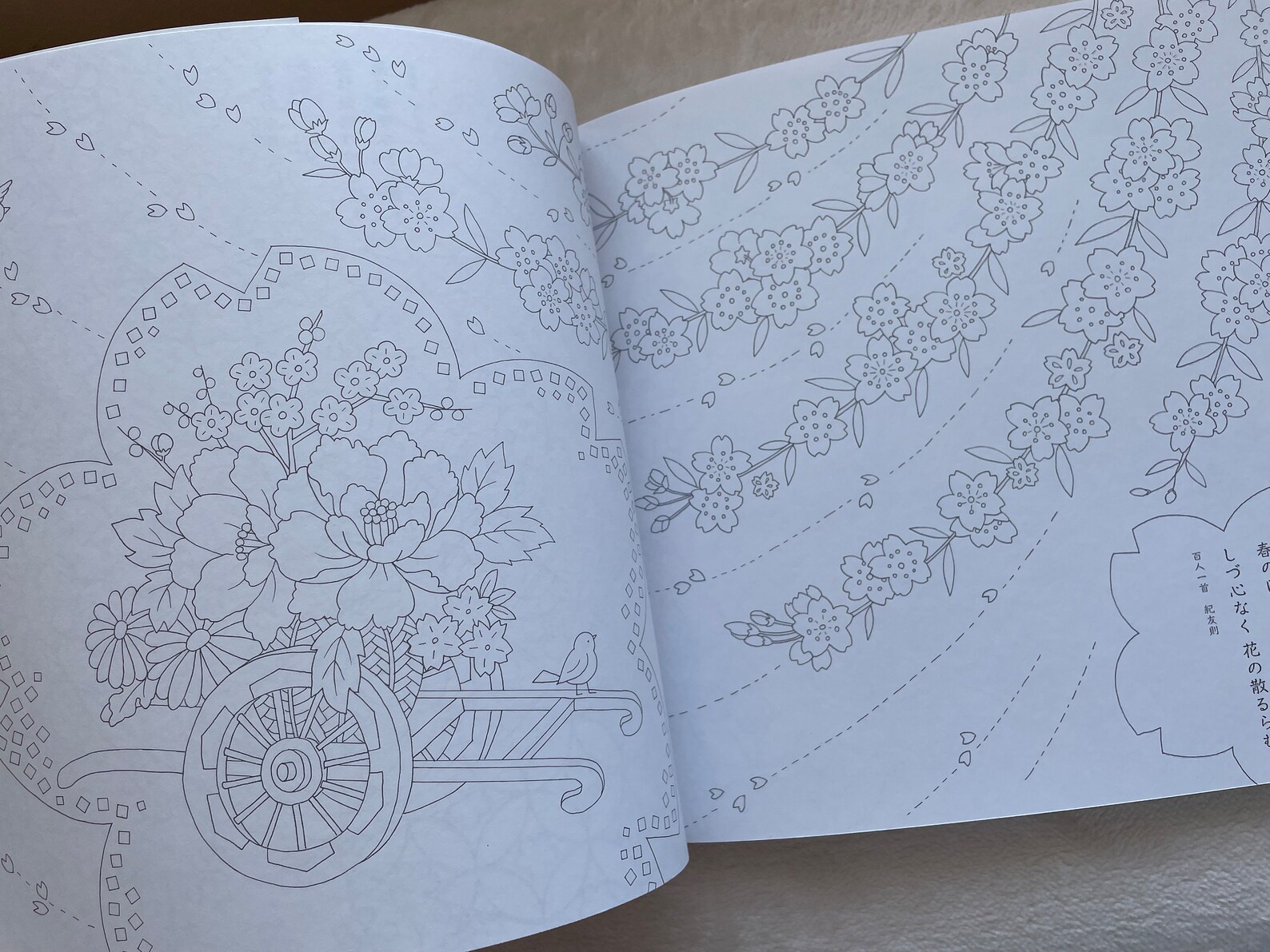 Traditional Japanese Flowers and Elegant Waka Poems Coloring Book ...
