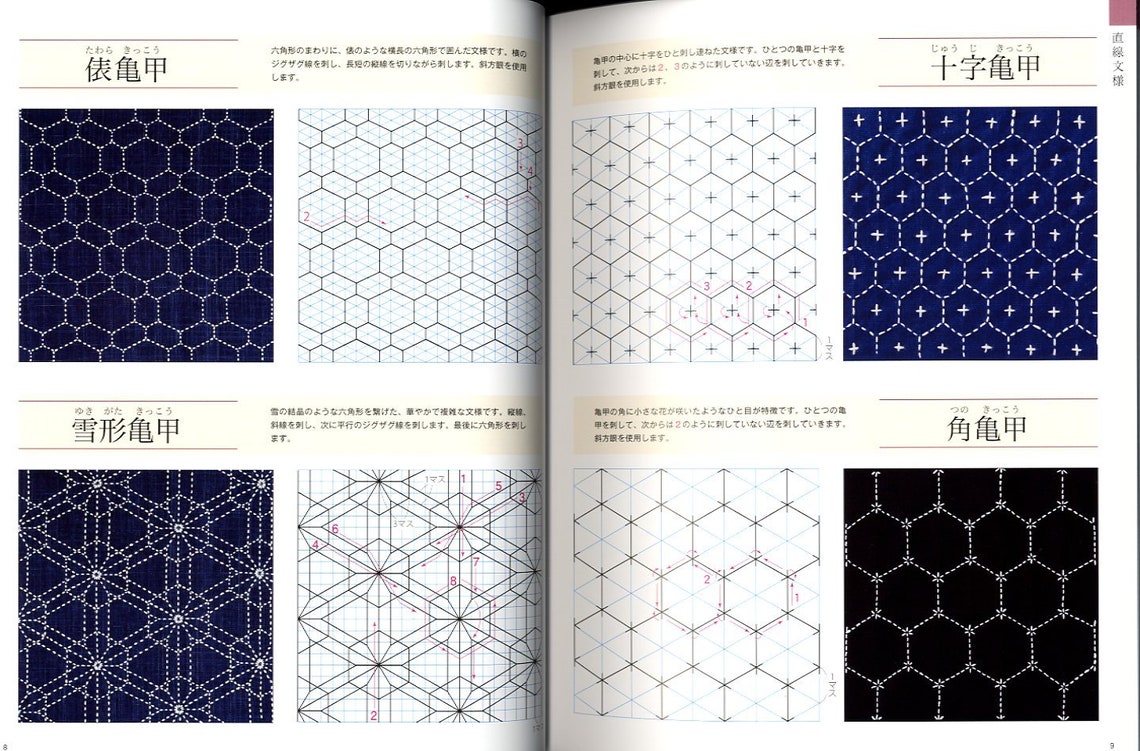 92 Design Sashiko Embroidery Japanese Craft Book - Etsy