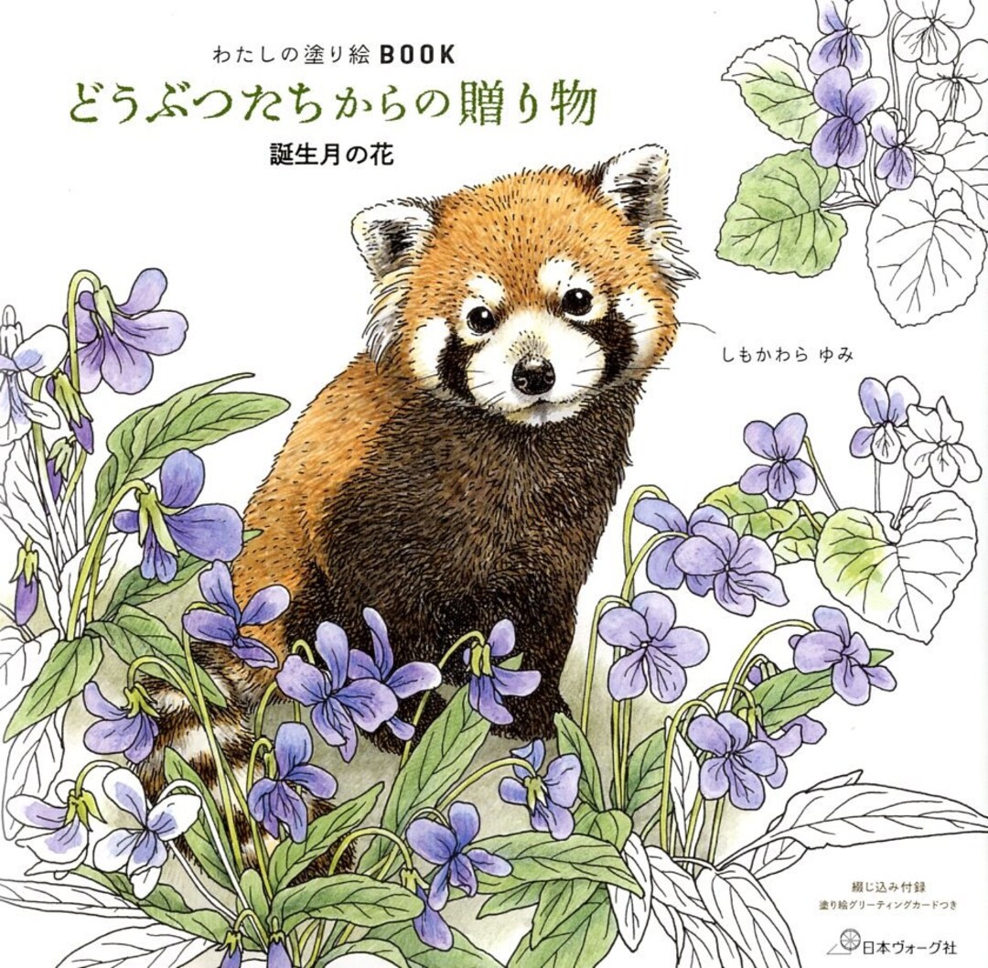 Gift From the Animals Coloring Book Japanese Coloring Book - Etsy