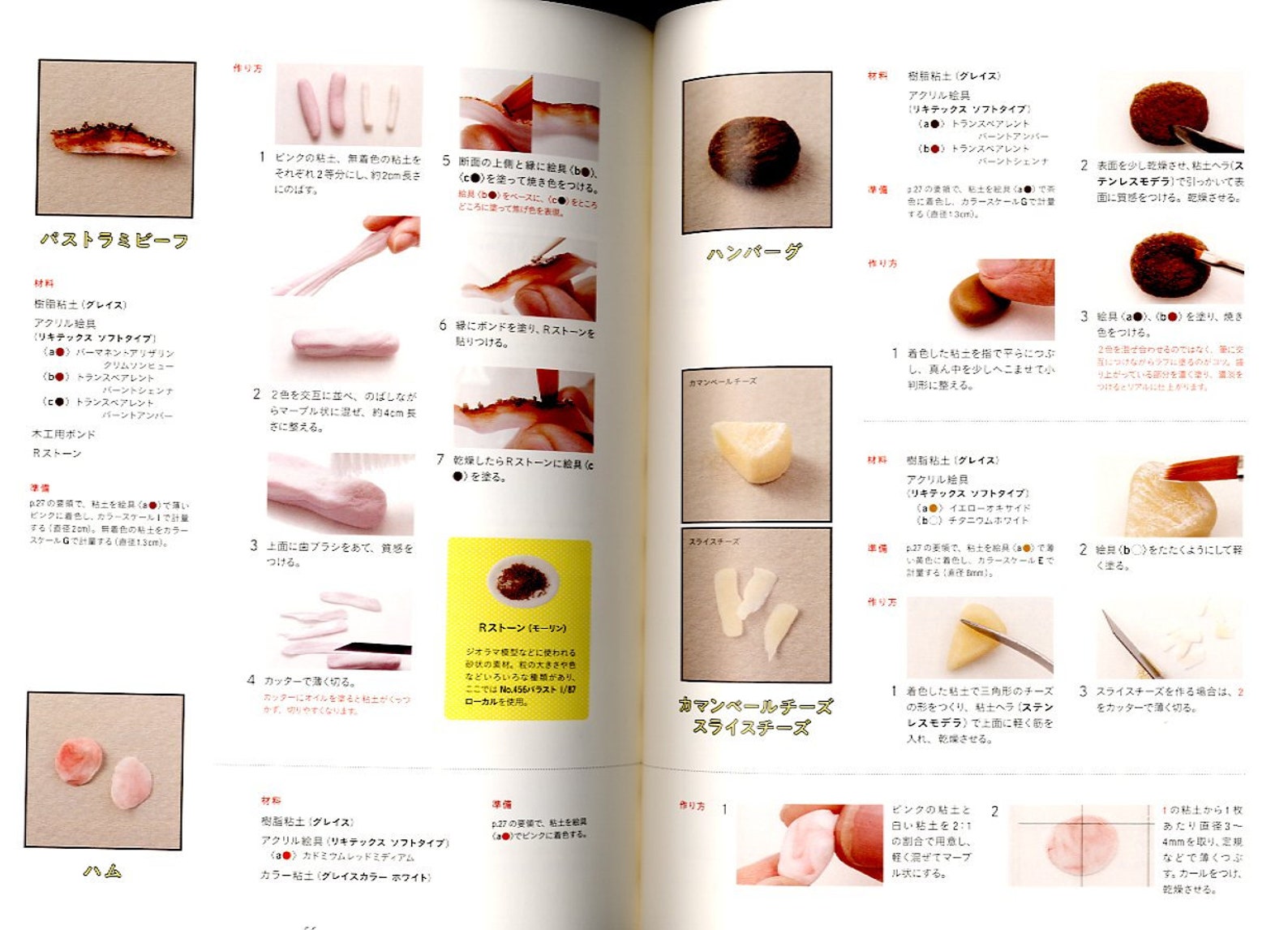 Lovely and Cute Miniature One-plate Dish Clay Foods Japanese Craft Book ...