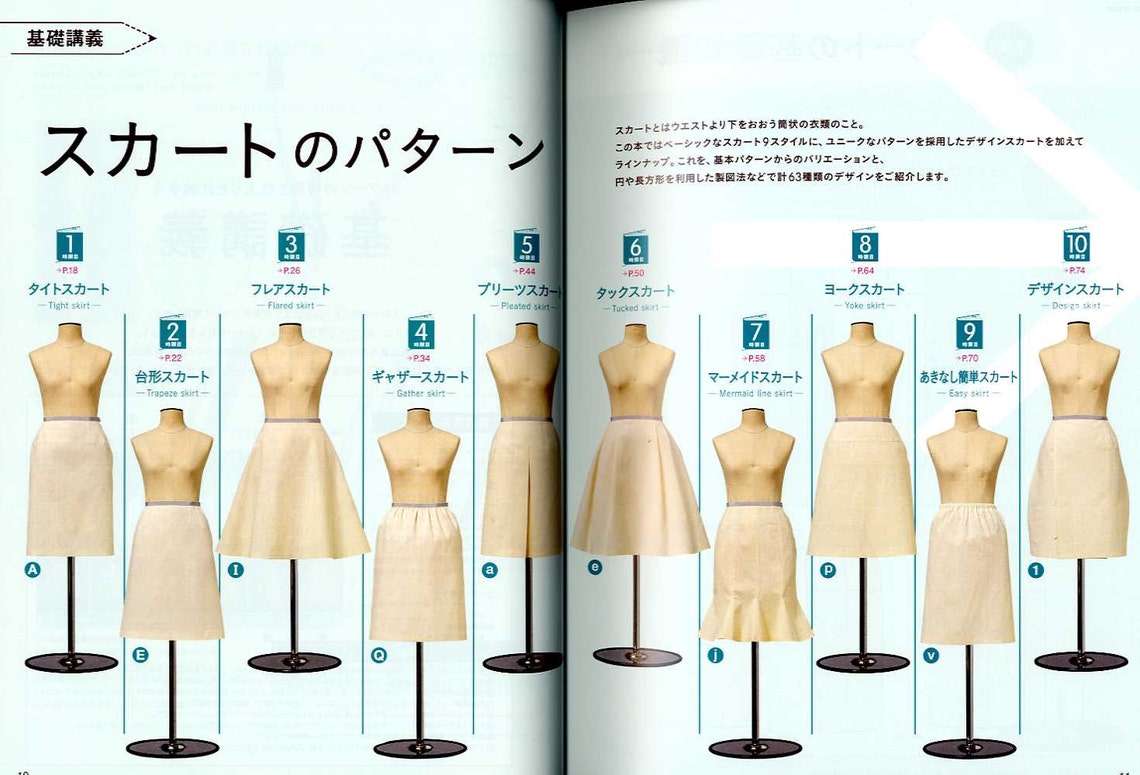 Bunka Fashion School Skirt Pattern Lesson Japanese Craft - Etsy