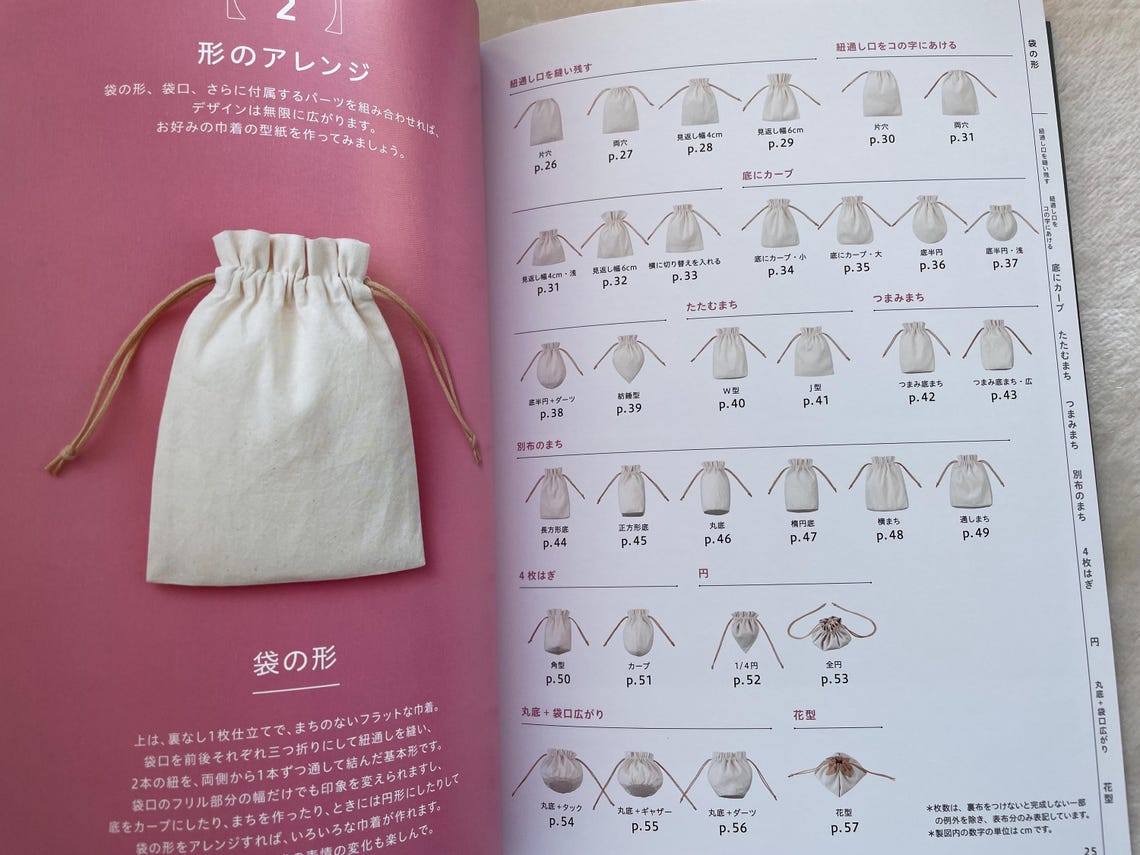 The Drawstring Bag Pattern Book - Japanese Craft Book - Etsy