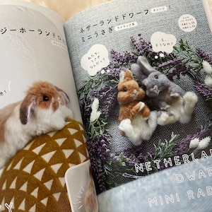 Realistic FELT Wool Cute Small Rabbits - Japanese Craft Book - Etsy UK