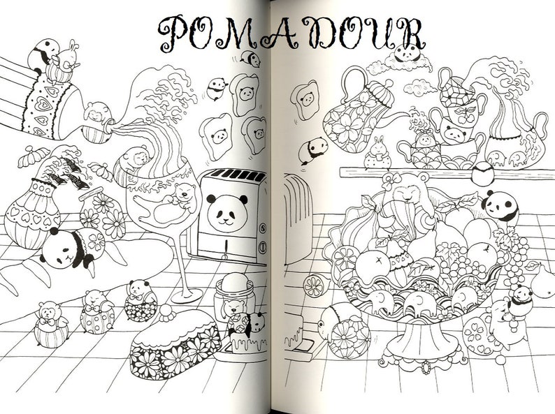 Panda Therapy Coloring Book Japanese Coloring Book - Etsy
