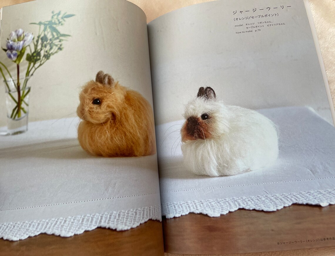 Realistic FELT Wool Cute Rabbits - Japanese Craft Book - Etsy Australia