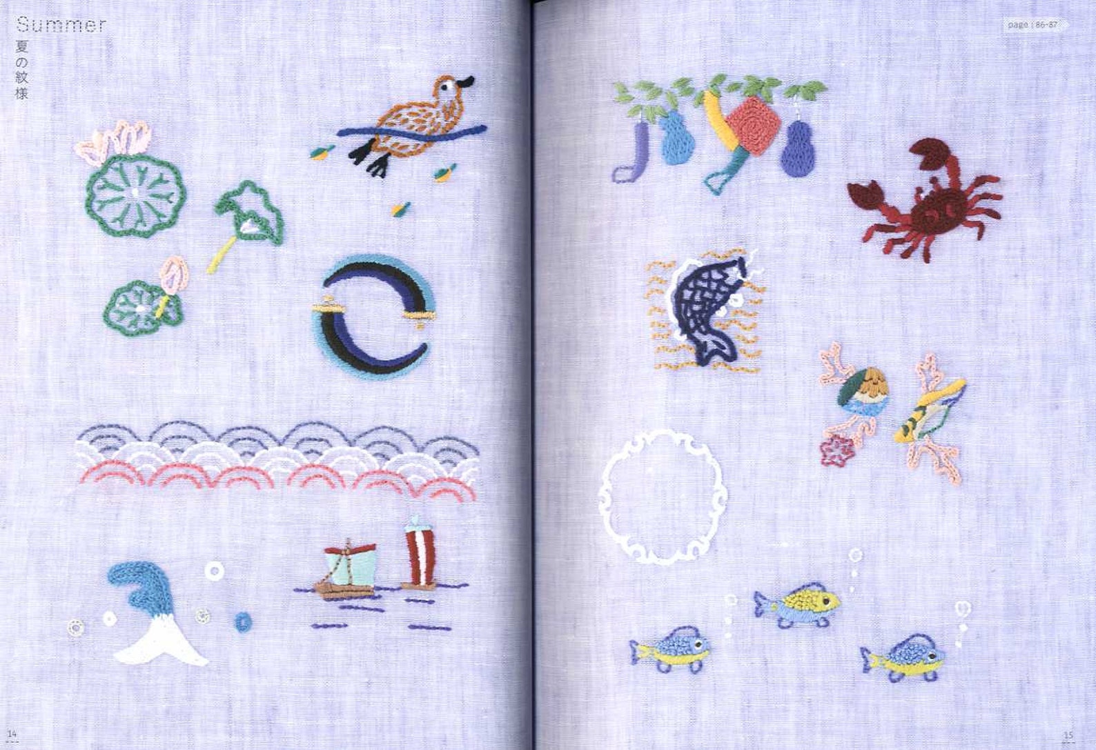 Traditional Japanese Cute Embroidery Designs Japanese Craft | Etsy