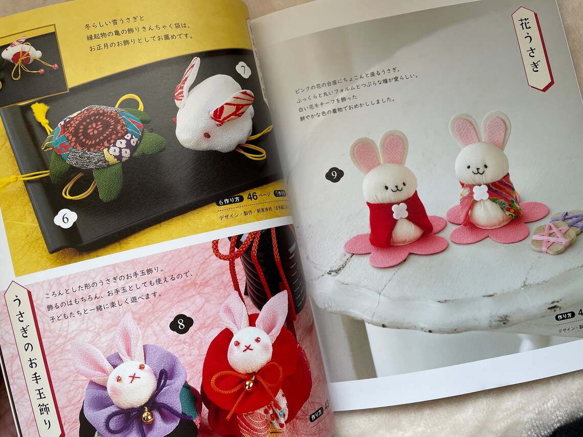 Chirimen Rabbits That Brings Happiness - Japanese Craft Book - Etsy