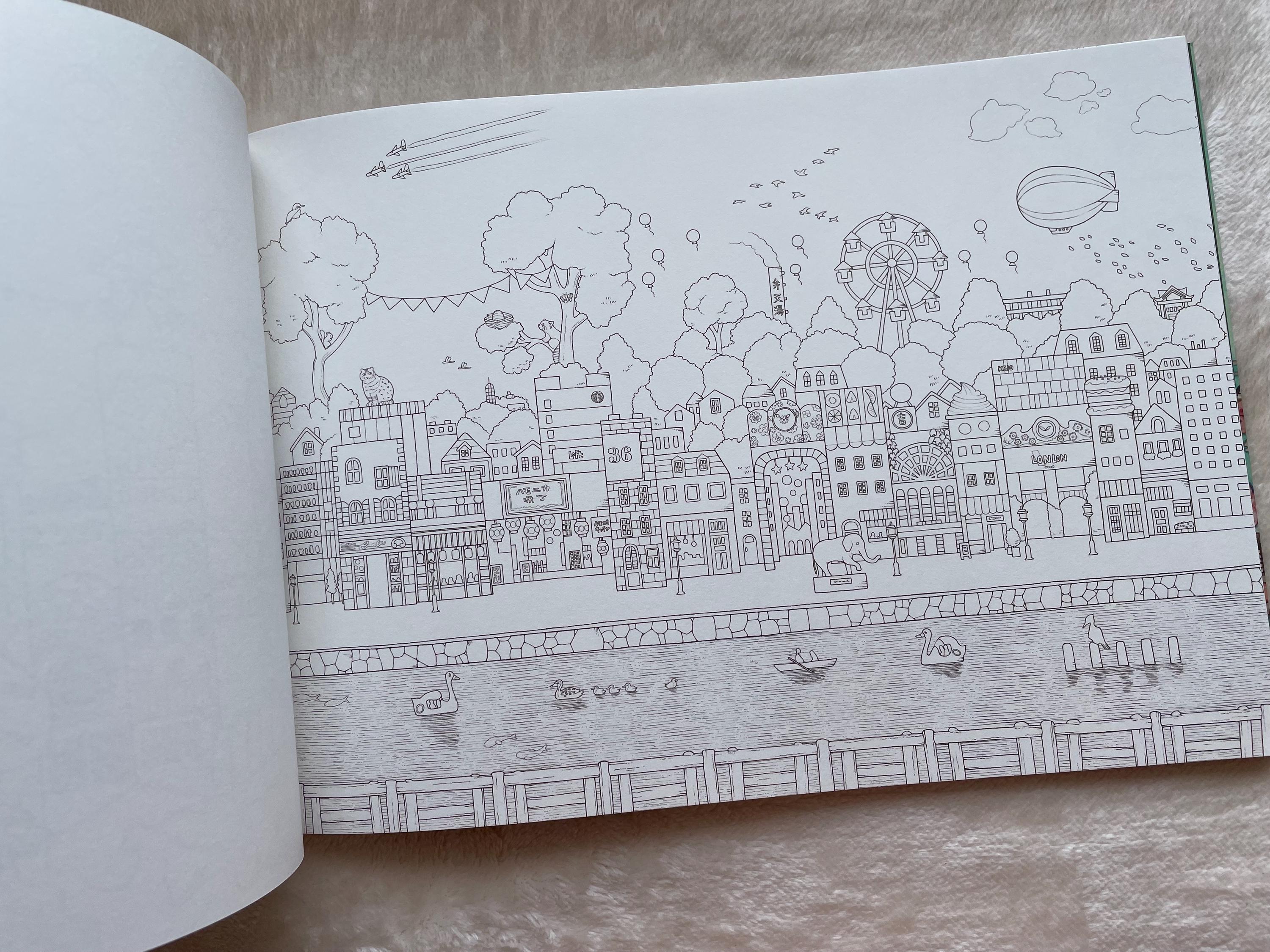 Coloring Book of Imaginary Towns That Travels Through the Seasons ...