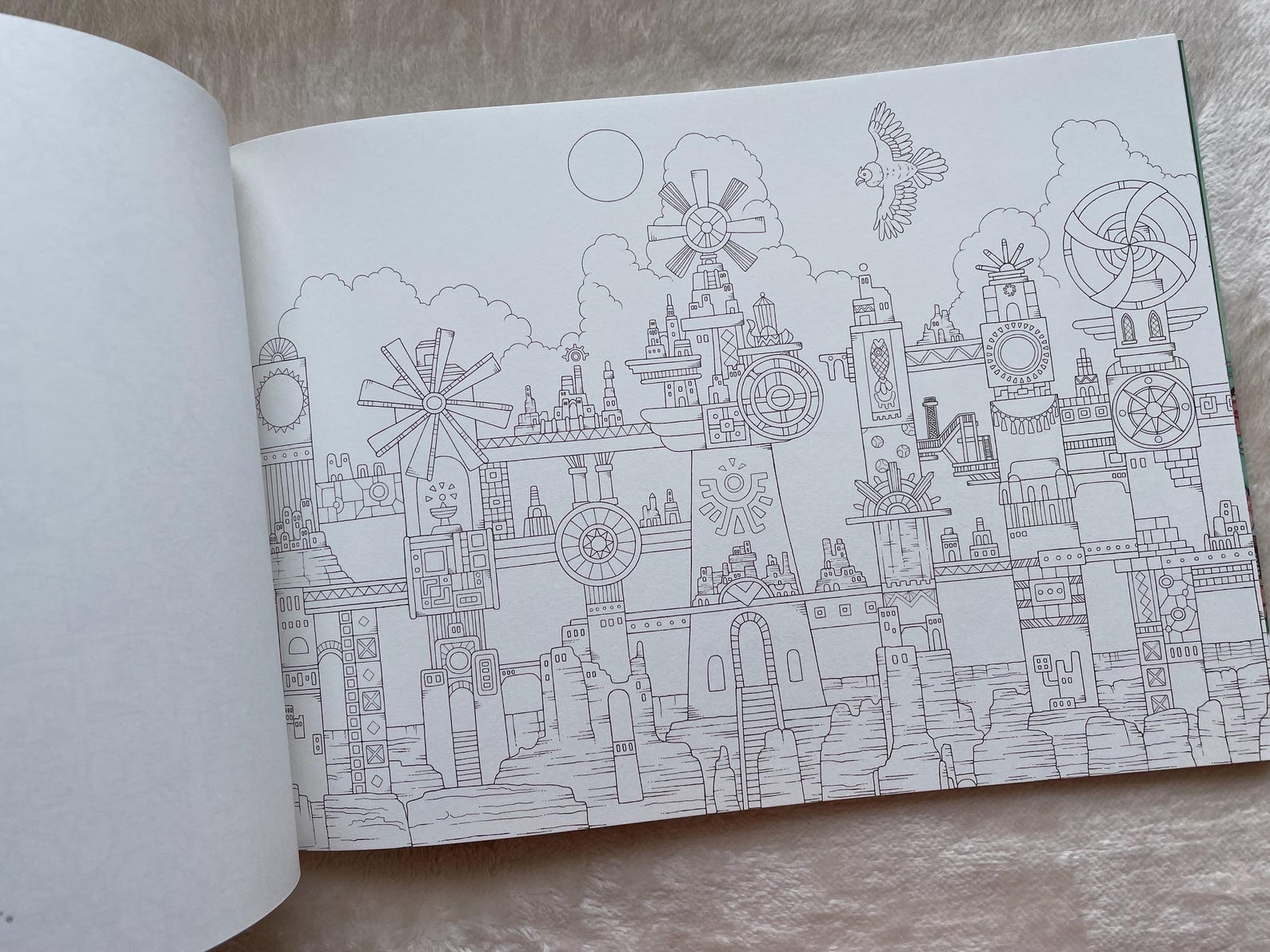Coloring Book of Imaginary Towns That Travels Through the Seasons ...