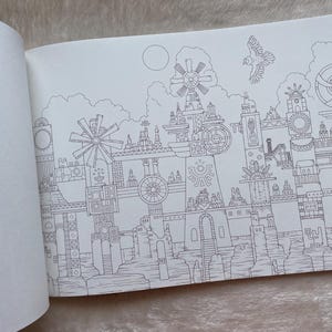 Coloring Book of Imaginary Towns That Travels Through the Seasons ...