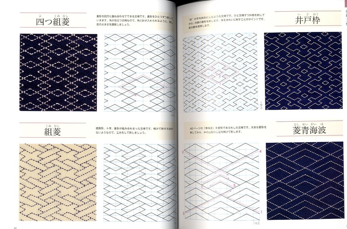 92 Design Sashiko Embroidery Japanese Craft Book - Etsy