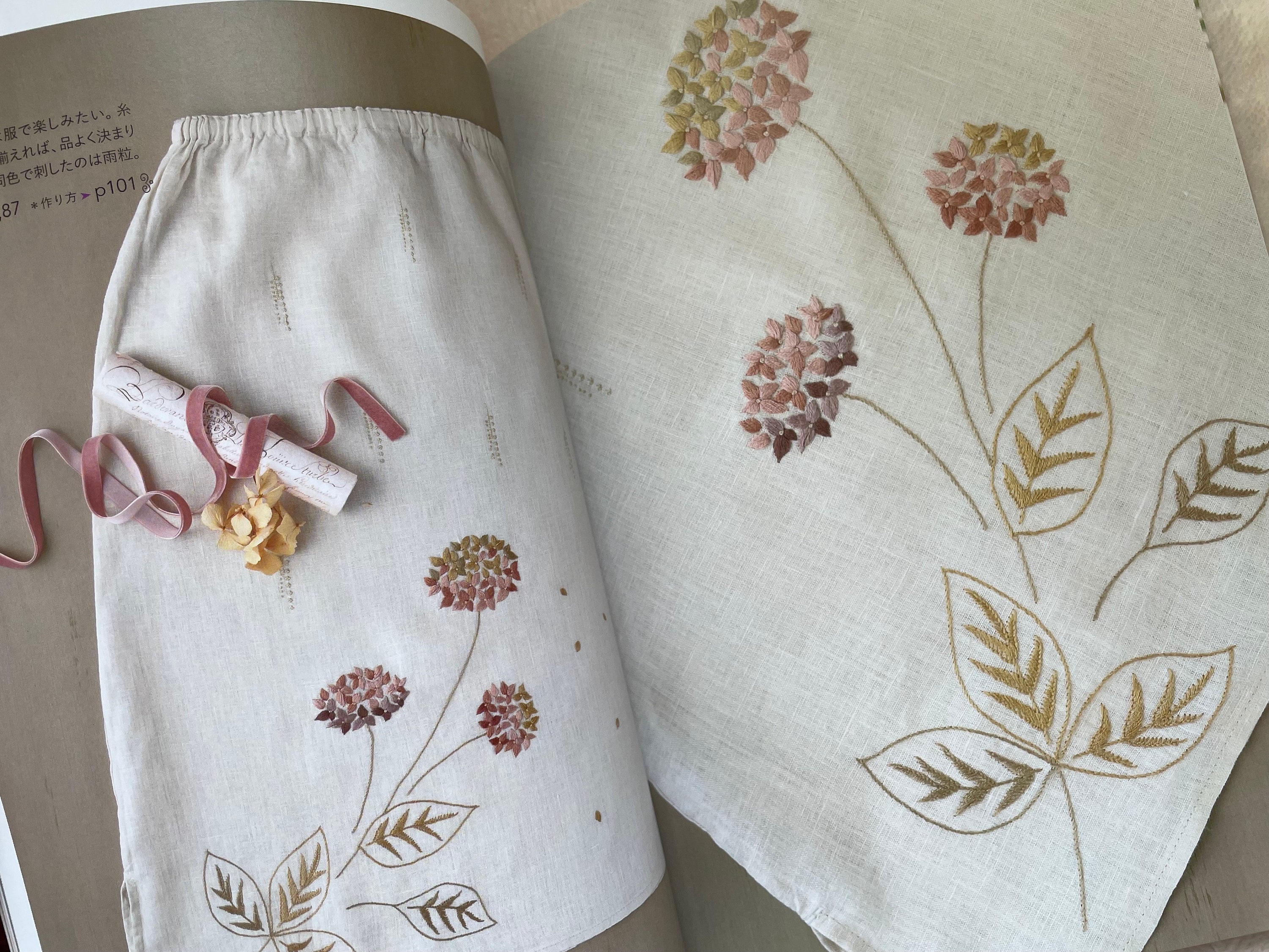 Let's Send A Mesage With 100 Botanical Design Embroidery - Japanese ...