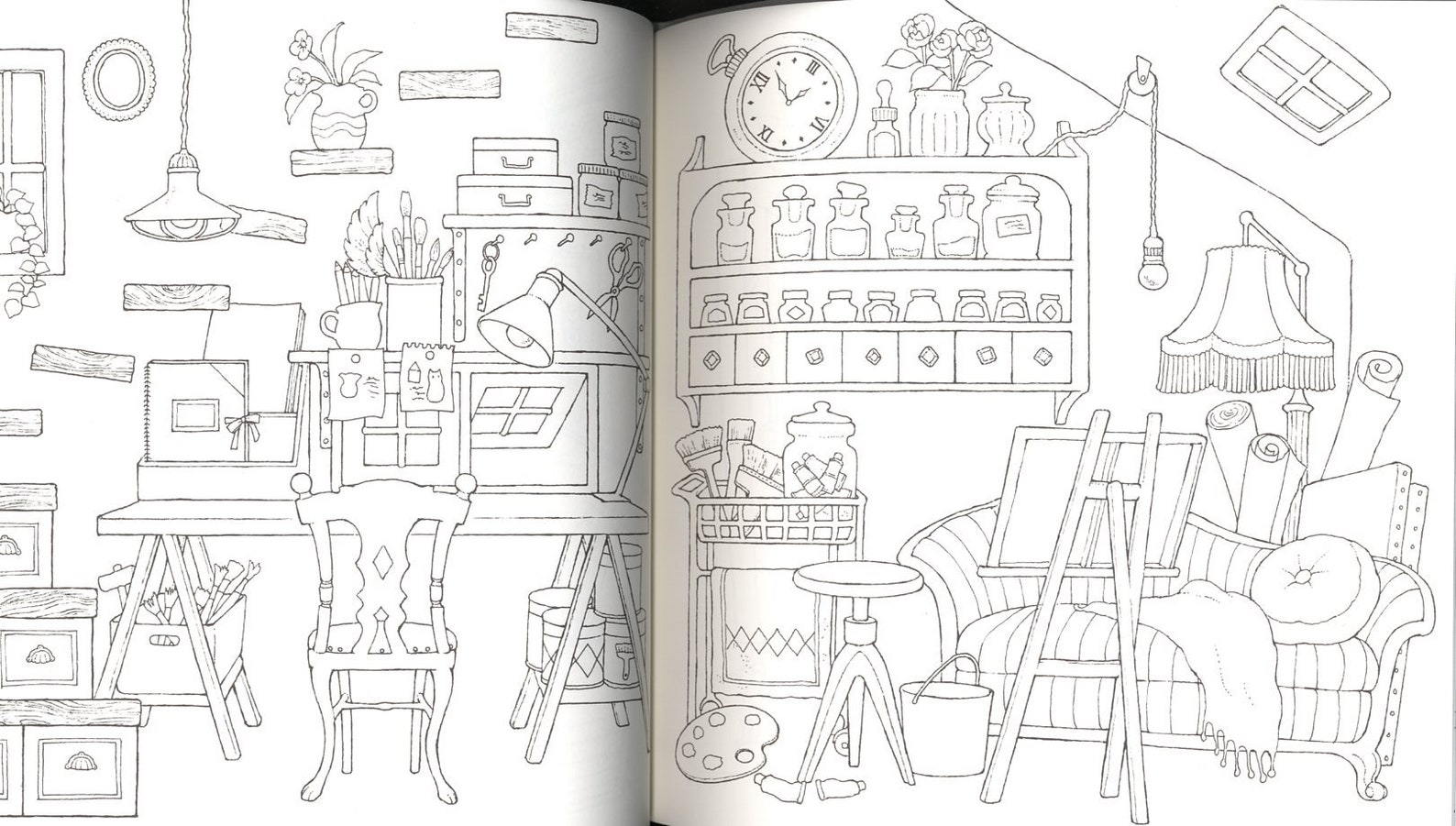 My Colorful Dream Rooms : A Coloring Tour Japanese Coloring | Etsy