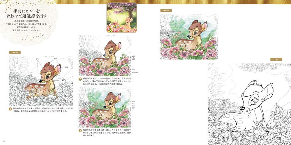 Disney's Gorgeous Coloring Lesson Book Japanese Coloring - Etsy