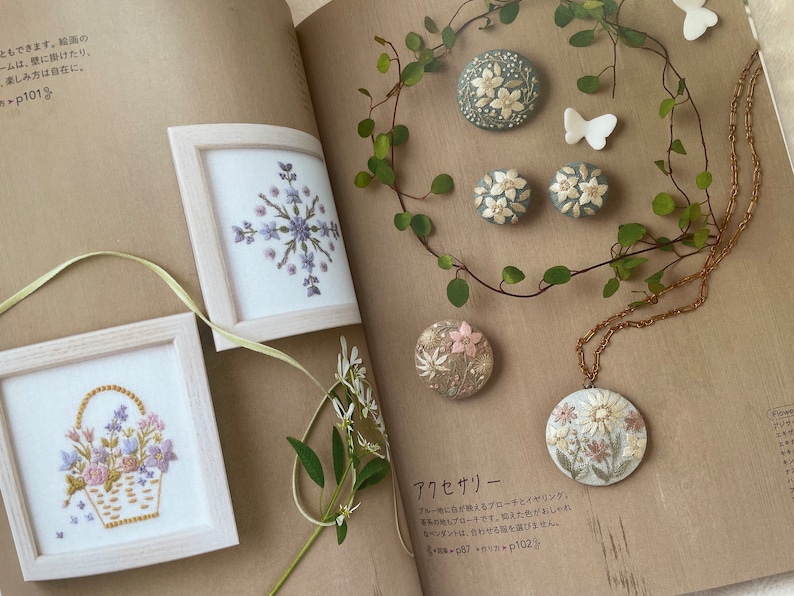 Let's Send A Mesage With 100 Botanical Design Embroidery - Japanese ...