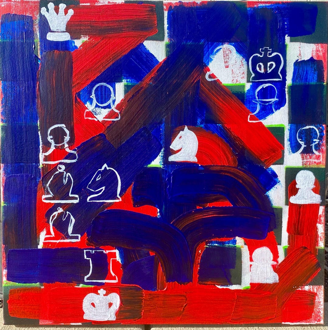 Custom Chess Acrylic Painting | Chess Artwork | Personalized Wall Decor ...