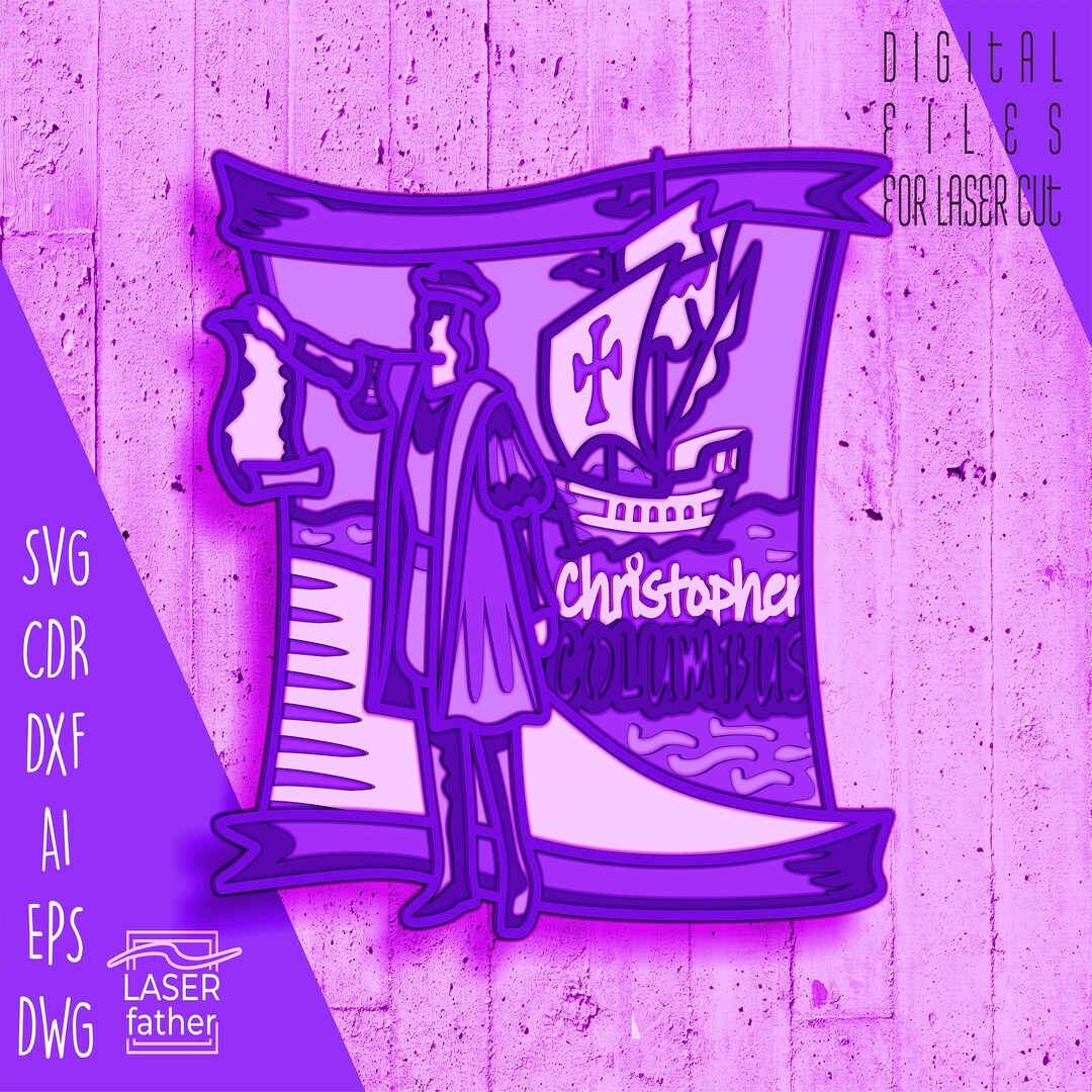 Christopher Columbus SVG, Explorer Png, Santa Maria Ship, Multilayer ...