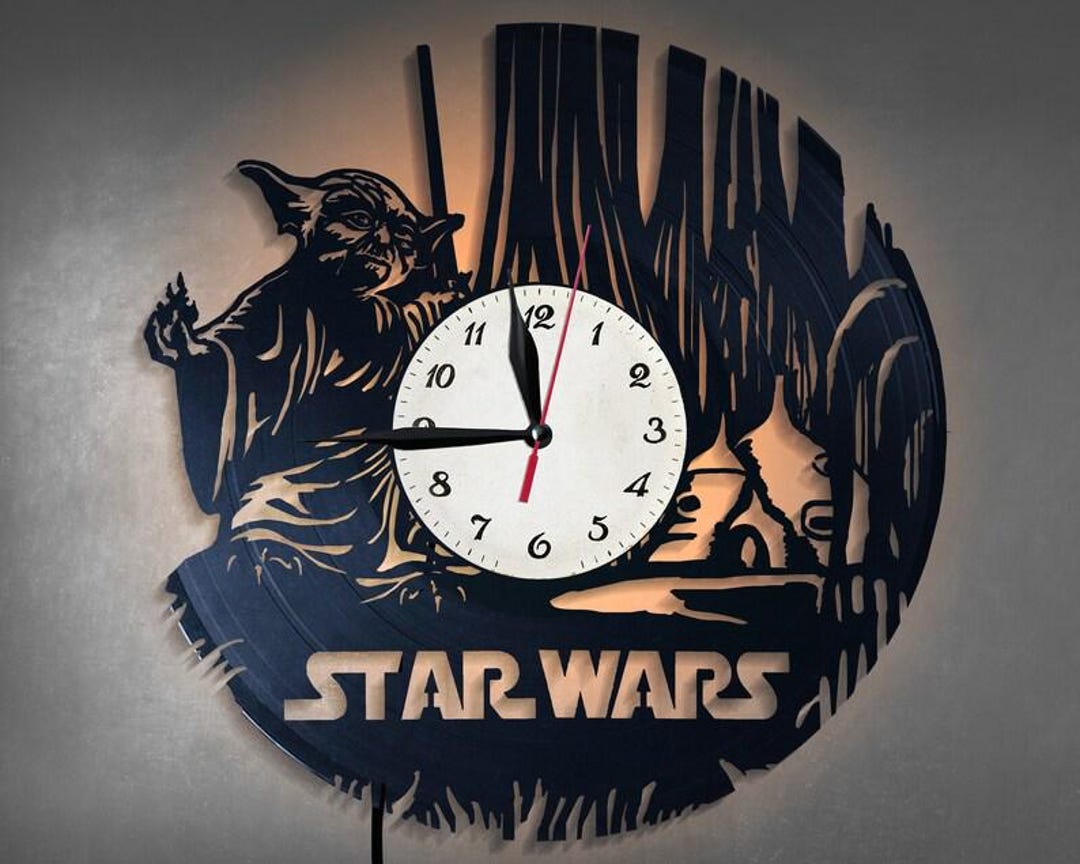 Master Yoda Vinyl Record Clock, Star Wars Gifts for Men, Unique Living ...