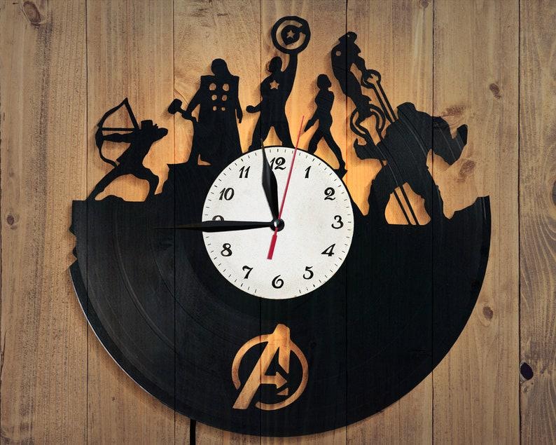 Superhero Vinyl Record Clock, Christmas Gift for Brother, Playroom ...