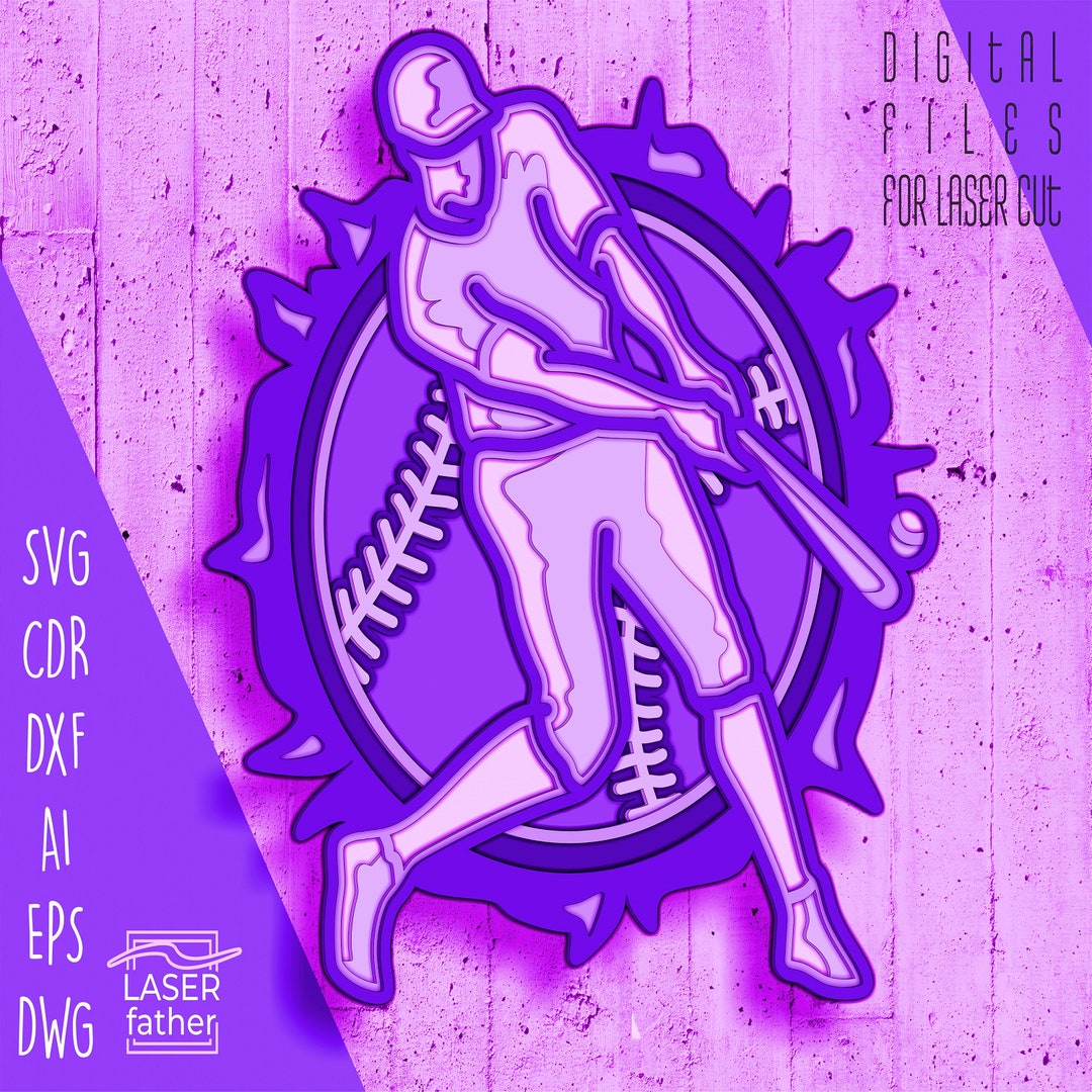 Baseball SVG for Cricut, Laser Cut Templates, Sport Design, Baseball ...