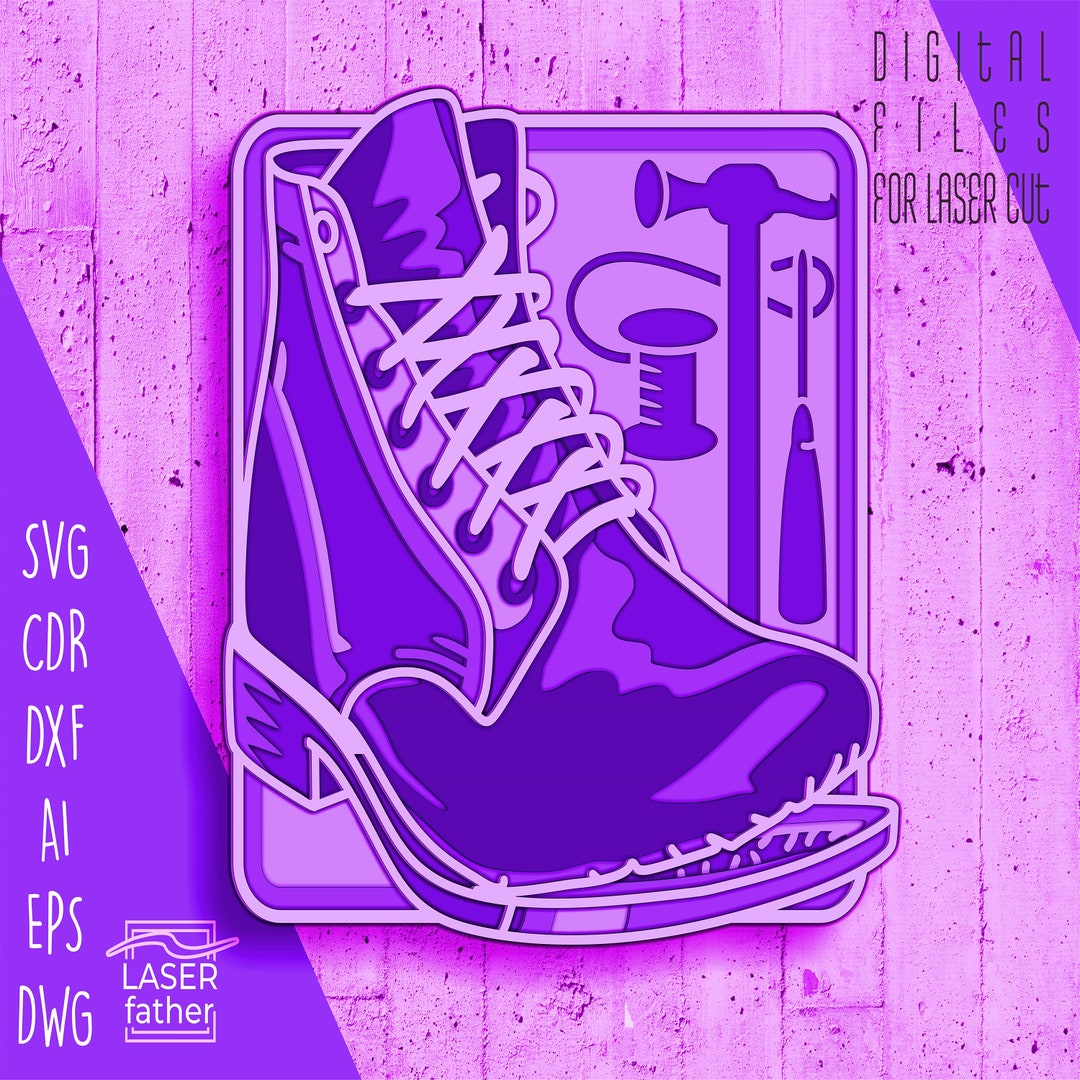 Shoe Repair SVG, Shoemaker SVG, Layered Paper Cutouts, Vector Laser Cut ...