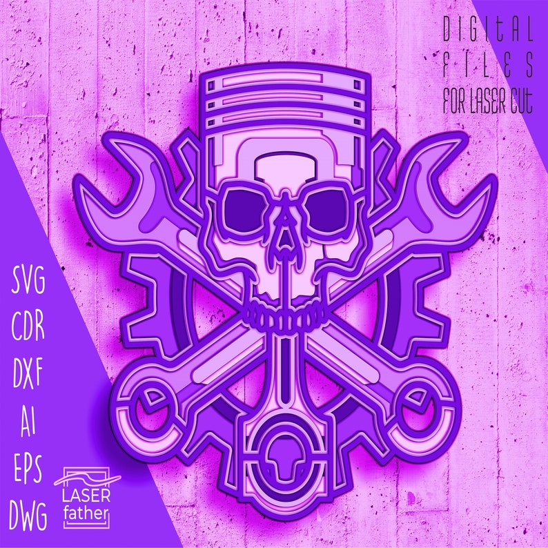 Mechanic Skull SVG, Tools Dxf, Auto Repair Png, Handyman Svg, Layered ...