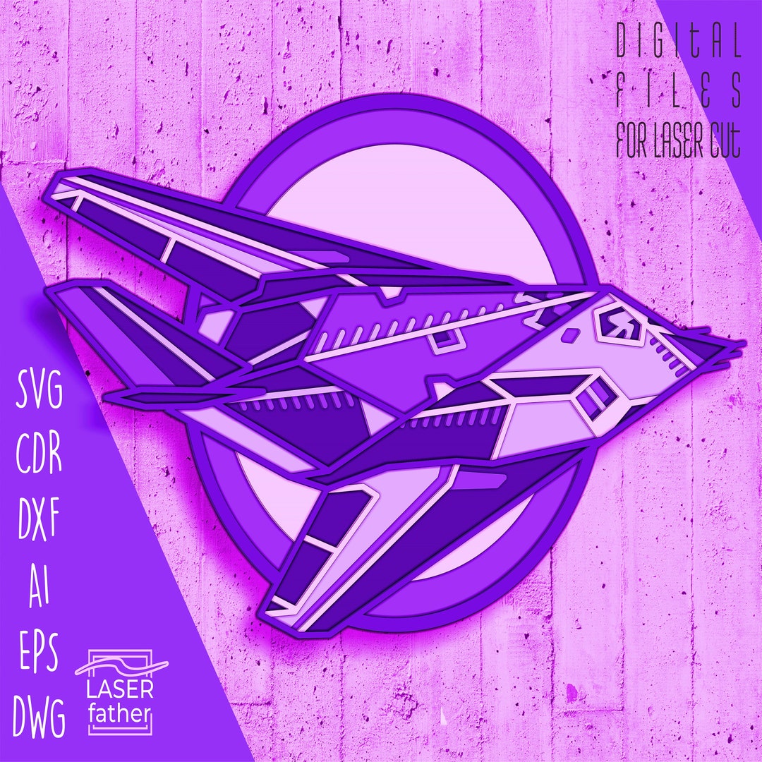Stealth Plane SVG, Layered Papercut, Laser Cutting Files, Air Force ...