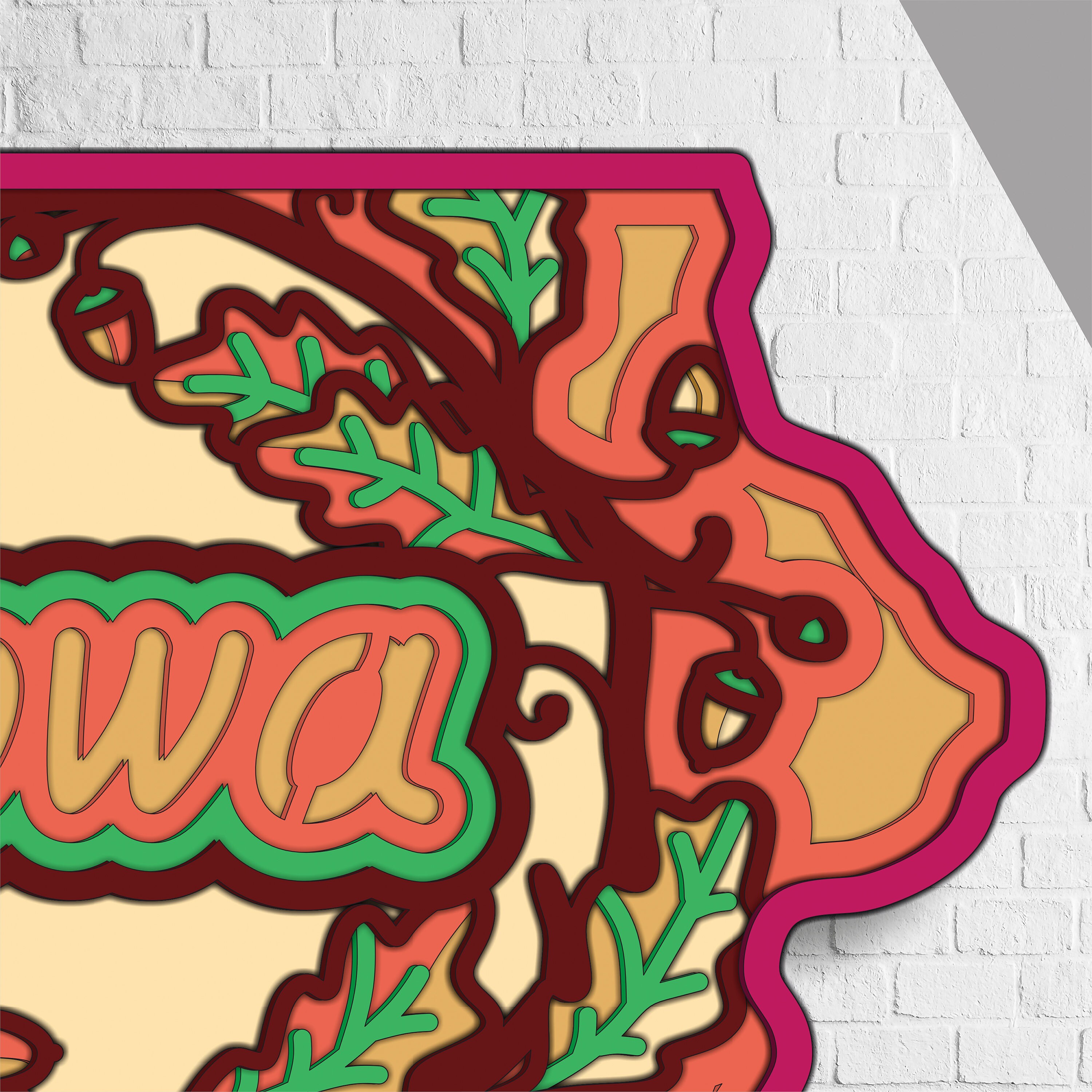 Iowa Layered SVG, USA State Art, Map Outline, 3D Paper Cutting, Laser ...