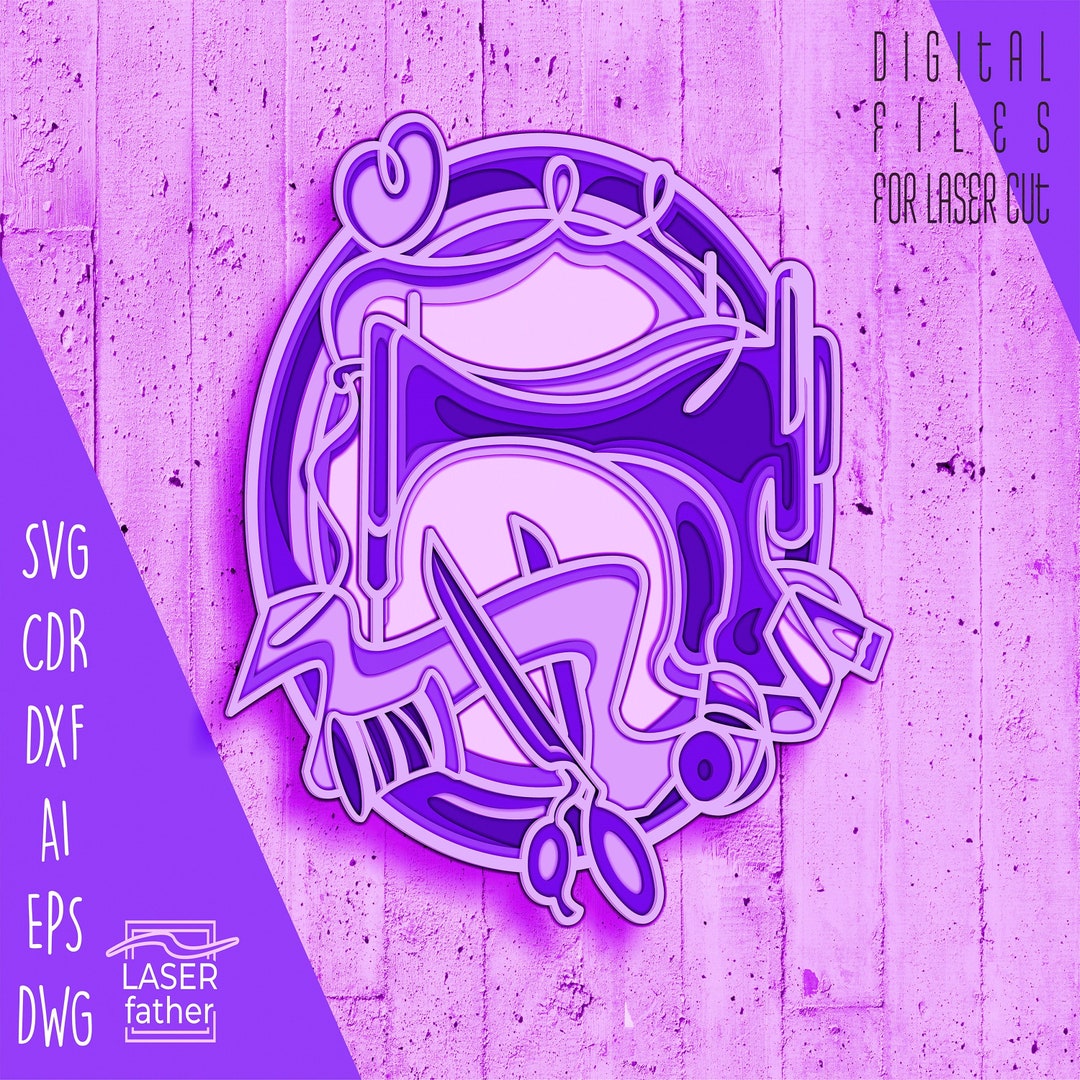 Sewing Machine SVG File, Laser Cut Projects, Tailor Tools Art, Instant ...