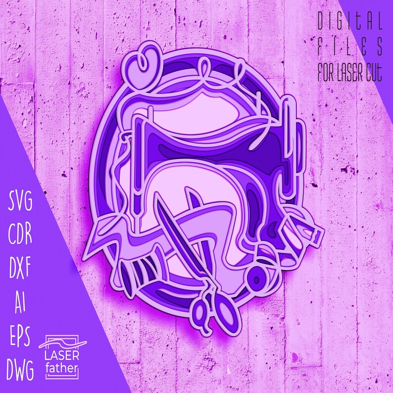 Sewing Machine SVG File, Laser Cut Projects, Tailor Tools Art, Instant ...