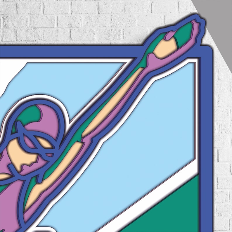 Swimming SVG, Multilayer Laser Cut File, Swimmer Silhouette, Digital ...