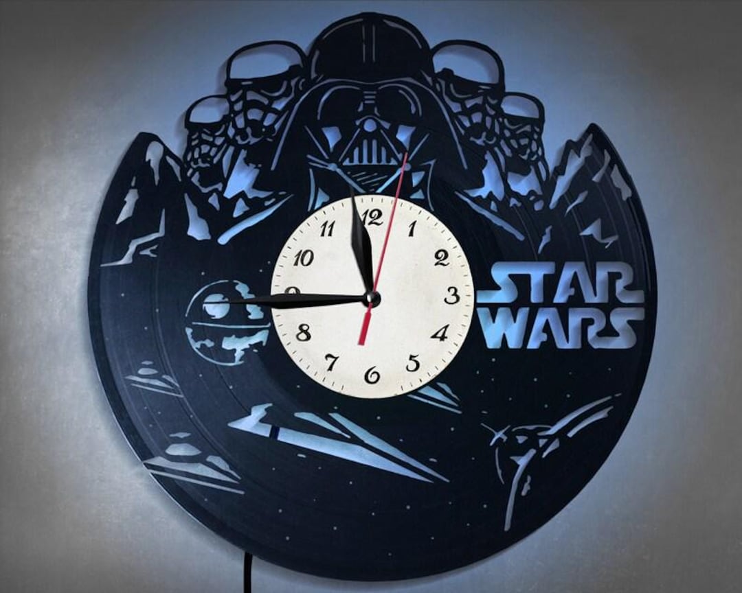 Darth Vader Vinyl Record Clock, Star Wars Christmas Gift, Child Room Wall Decor, Unique Home ...