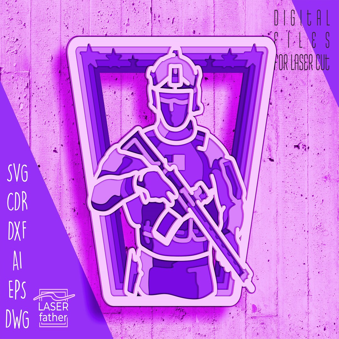 Soldier SVG, Military Laser Cut Files, Army PNG, Veteran SVG, Layered ...
