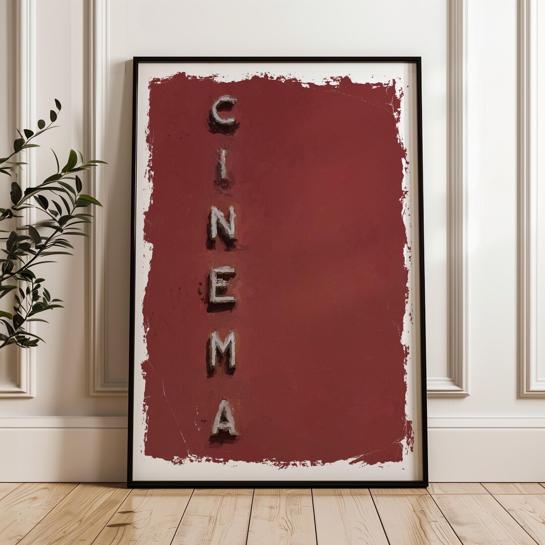 Vintage Cinema Sign, Retro Typography Wall Art (digital Download) - Etsy