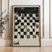 Original Vintage Chess Board Wall Art, Abstract Chess Board ...