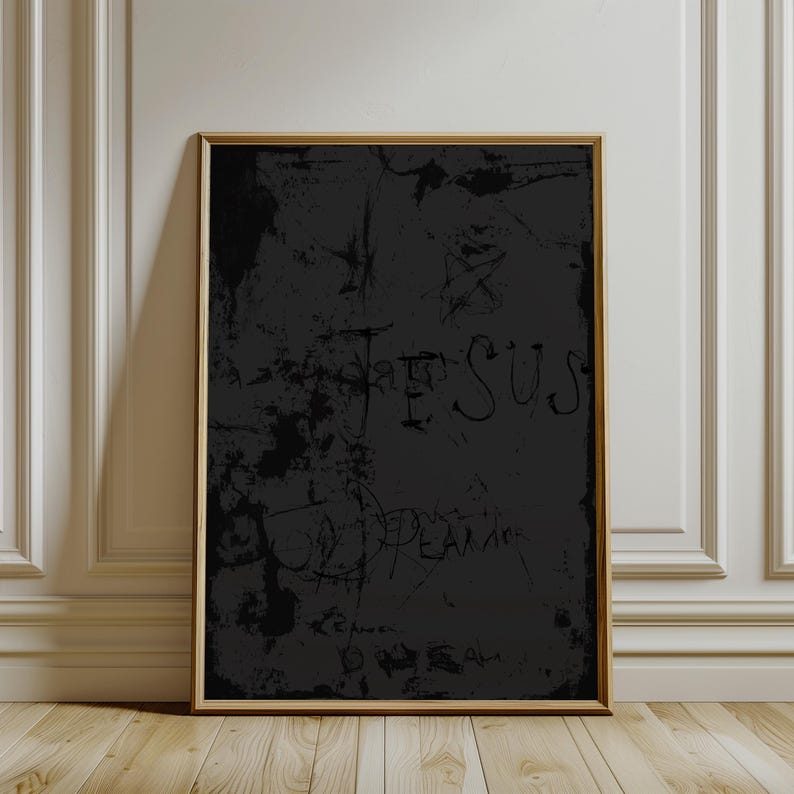 Jesus Scribble Christian Wall Art | Abstract Faith (digital Download ...