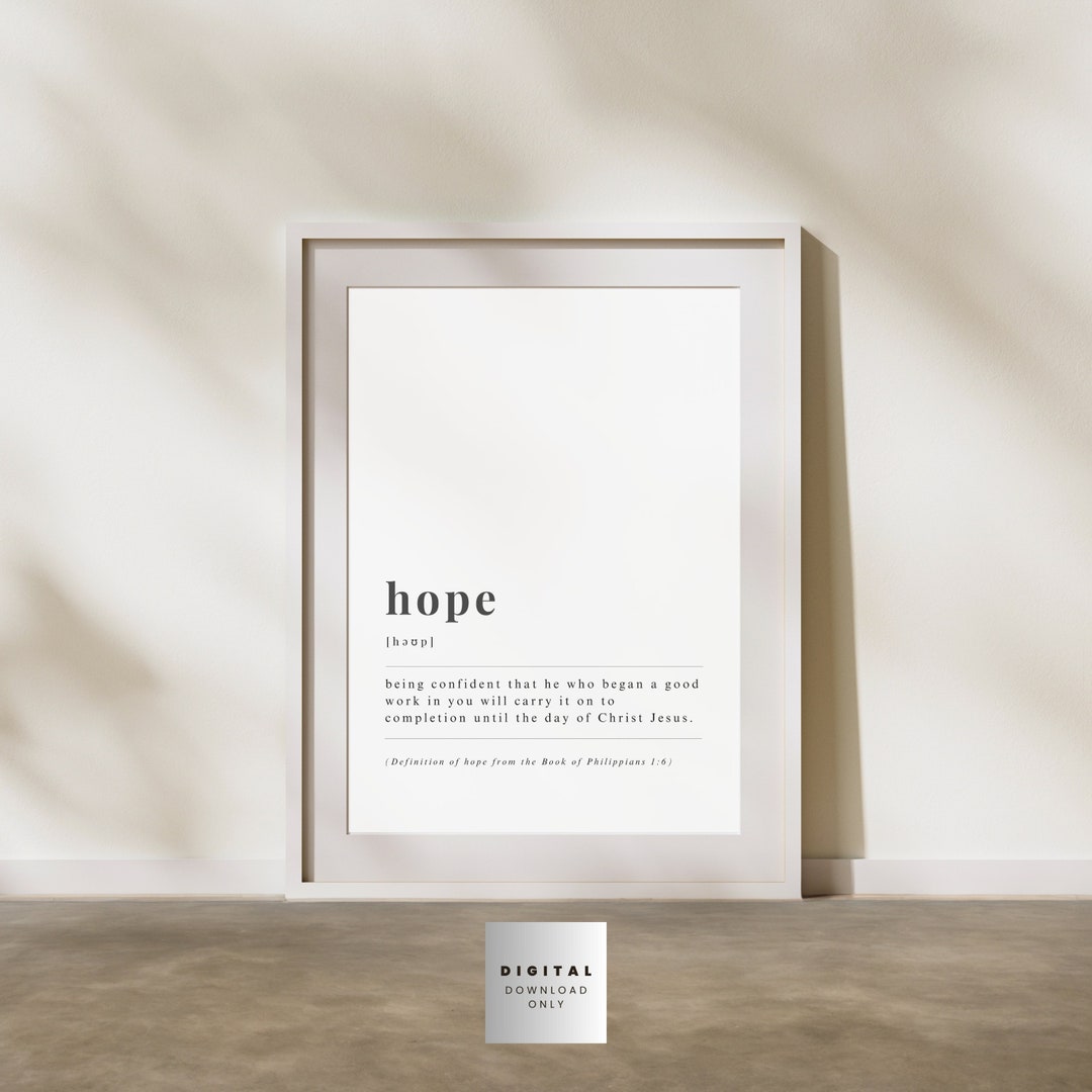 Bible Definition of Hope Print, Scripture Dictionary Poster, Christian ...
