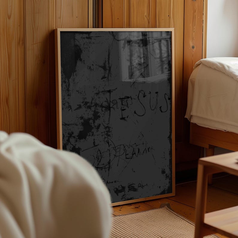 Jesus Scribble Christian Wall Art | Abstract Faith (digital Download ...