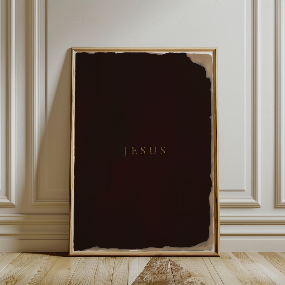 Vintage Jesus Typography Print: Minimalist Christian Wall Art (digital ...