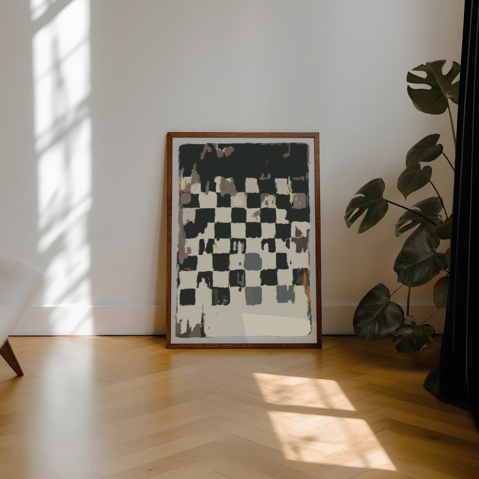 Original Vintage Chess Board Wall Art, Abstract Chess Board ...