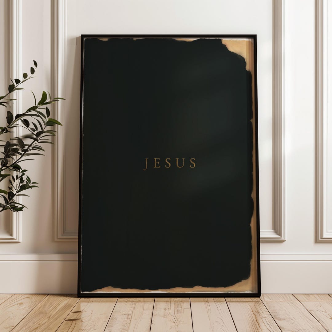 Vintage Jesus Typography Print: Minimalist Christian Wall Art (digital ...