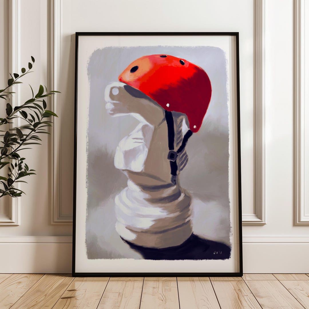 Quirky Chess Knight Print, Red Helmet Art, Chess Lover Gift - Etsy