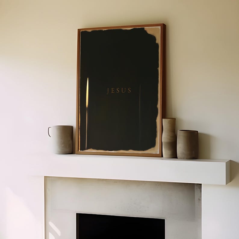 Vintage Jesus Typography Print: Minimalist Christian Wall Art (digital ...