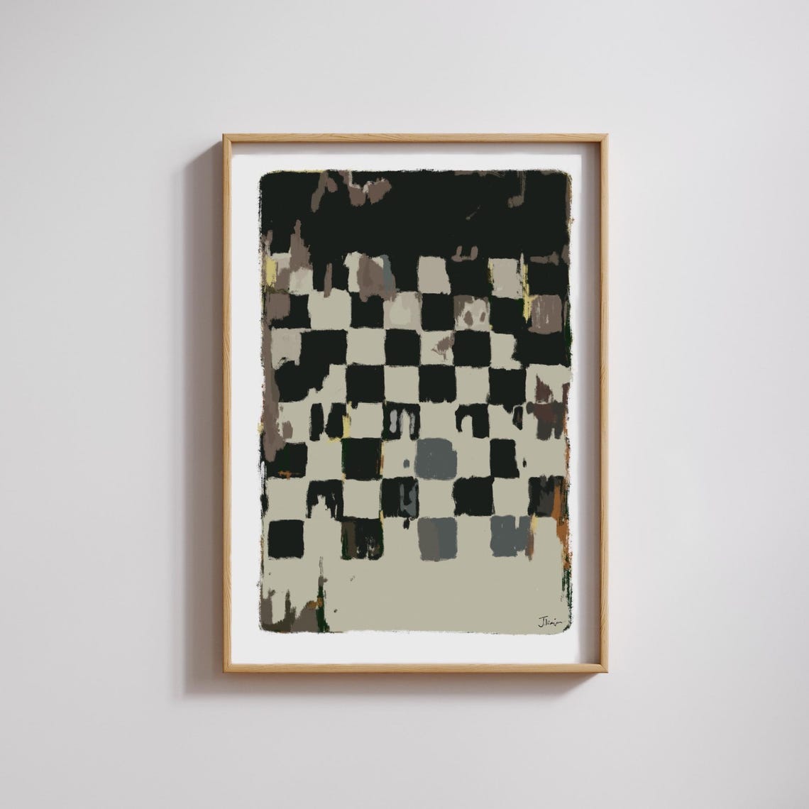 Abstract Chess Board Art Printable: Vintage Game Room Decor (digital ...