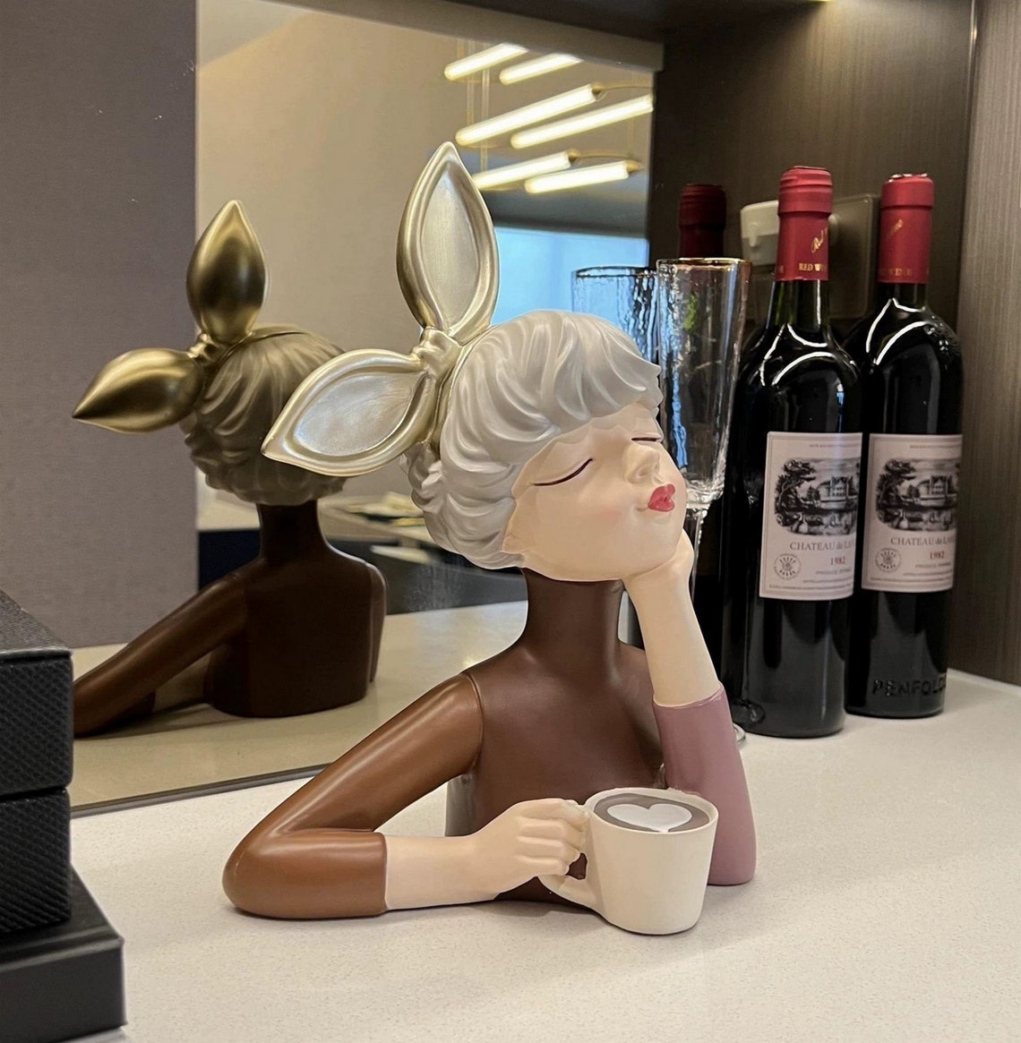 Whimsical Ceramic Figurines - Playful Kiss and Dreamy Rest Charming ...