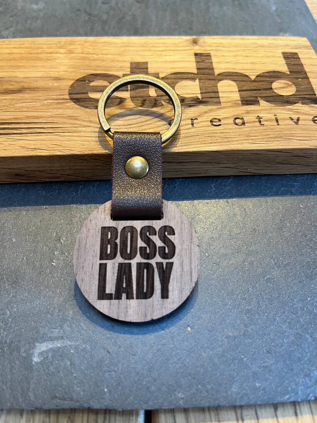 Boss Lady Laser Engraved Keyring Empowering Gift for Women Custom ...
