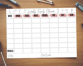 Family Weekly Planner Printable | Organize Family Schedule | Minimalist ...