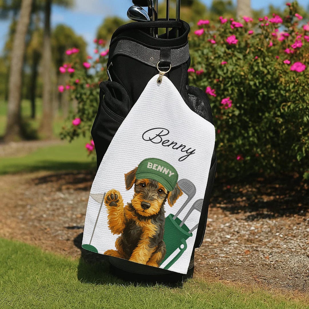 Personalized Father's Day Gift, Custom Pet Golf Towel, Photo + Pet Name Custom Dog Golf Towels ...